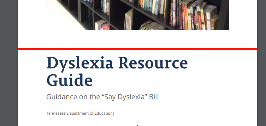 Official Guidance from TDOE on Dyslexia – DECODING DYSLEXIA TN